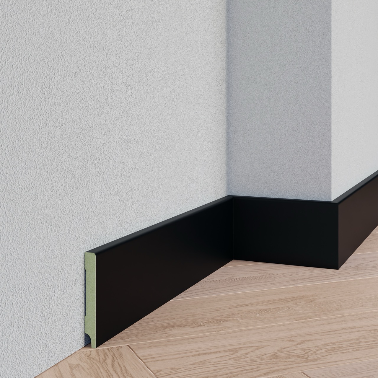 01019005 - Gladde plint 9005 - MDF v313 - 12 x 90 mm - online kopen