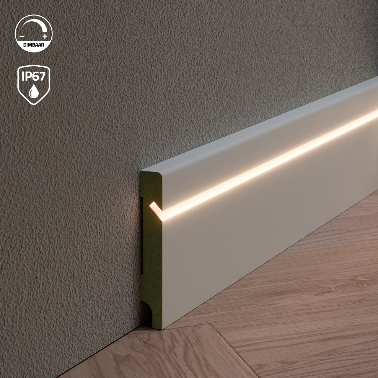0101_FS - Gladde plint LED FS - MDF v313 - 15 x 70 mm - online kopen