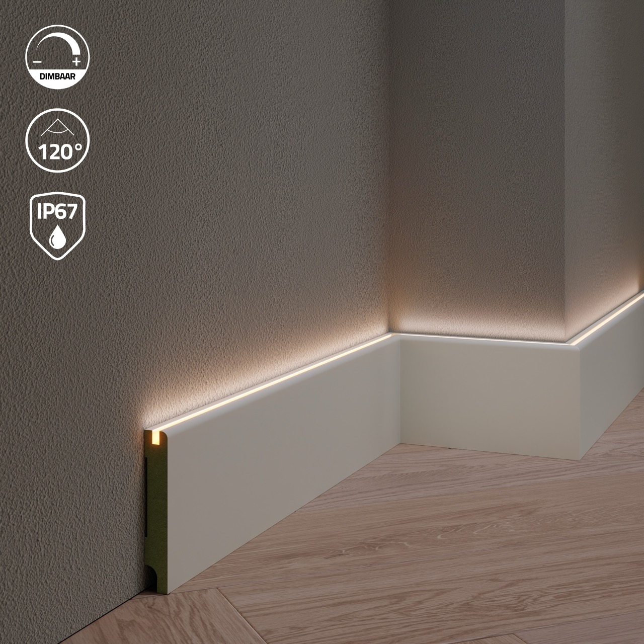 0101_LB - Gladde plint LED FB - MDF v313 - 15 x 70 mm - online kopen